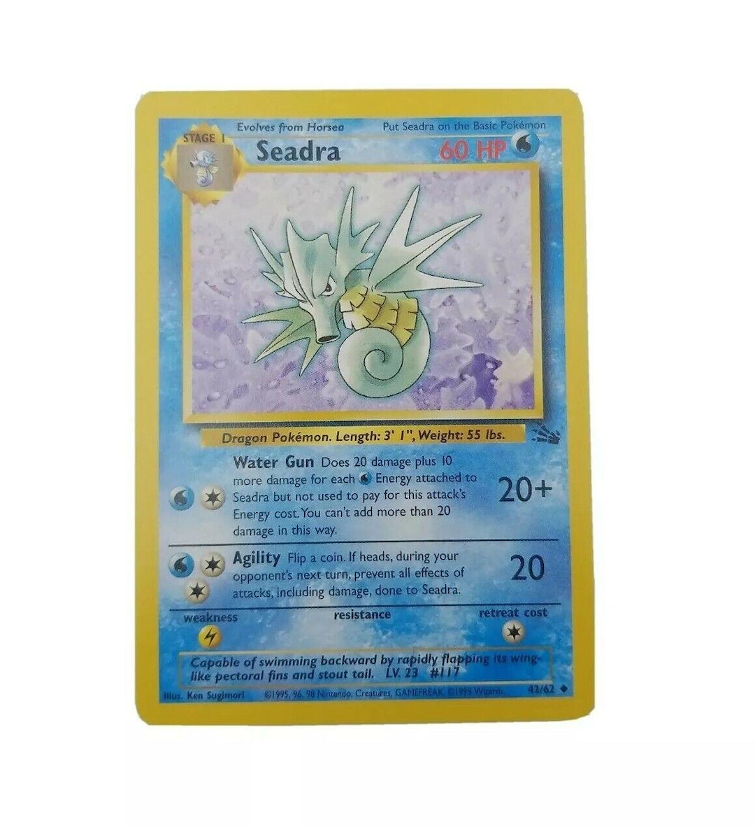 Pokémon TCG Seadra Fossil 42 Regular Unlimited Uncommon - Etsy