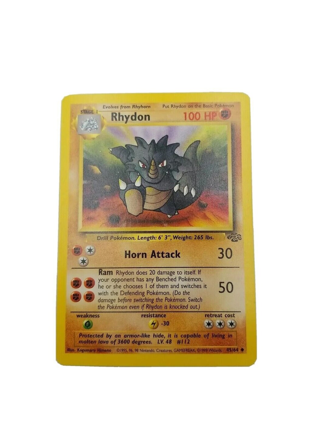 Pokémon TCG Rhydon Jungle 45/64 Regular Unlimited Uncommon - Etsy