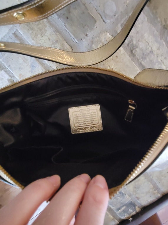 Coach Gold Tan Signature Horse Carriage Print Mini Ho… - Gem