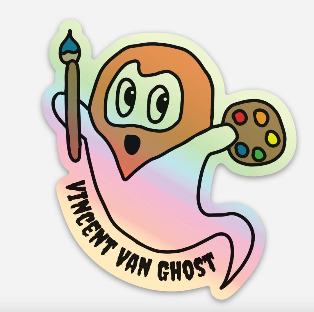Vincent Van Ghost Van Gogh Halloween Premium Holographic Vinyl Sticker ...