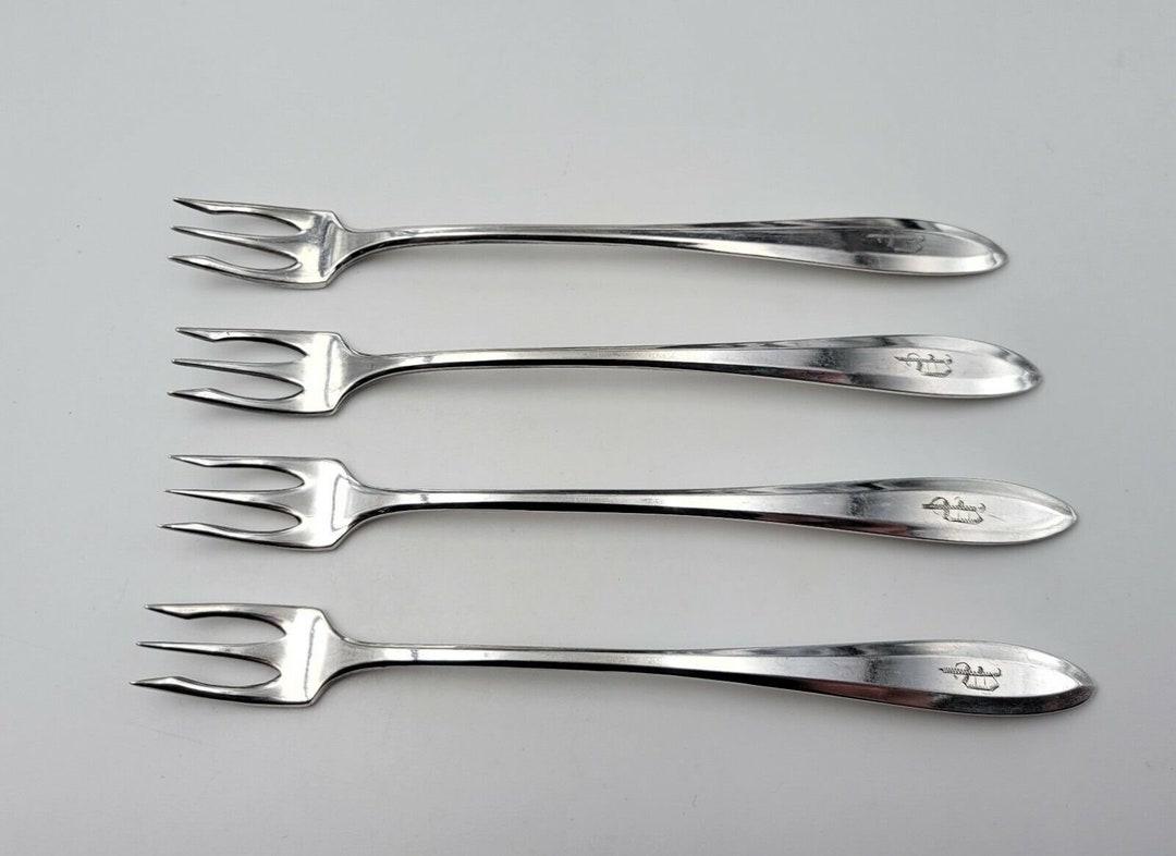 4 Cocktail Forks Patrician by Oneida Community Plate Silverplate Flatware 6 1/8" - Etsy