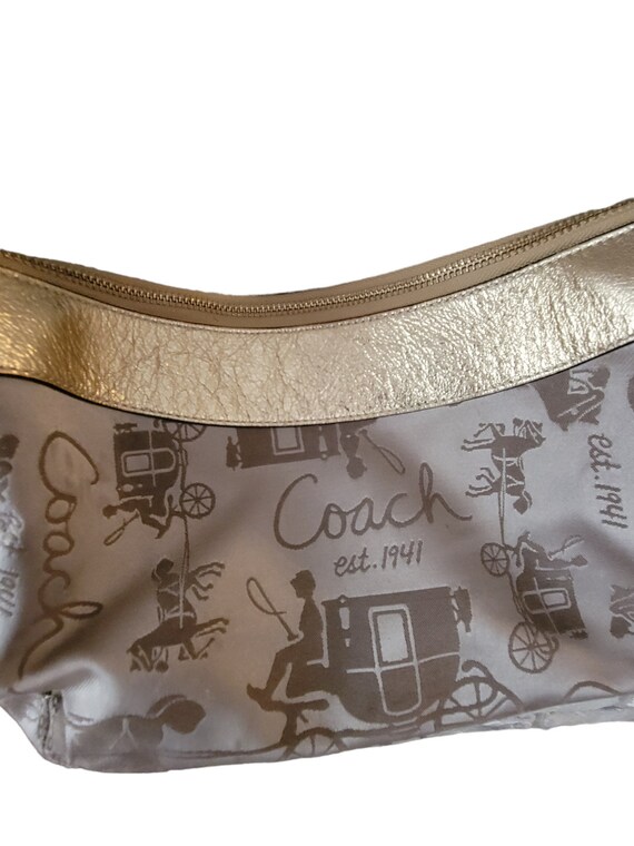 Coach Gold Tan Signature Horse Carriage Print Mini Ho… - Gem