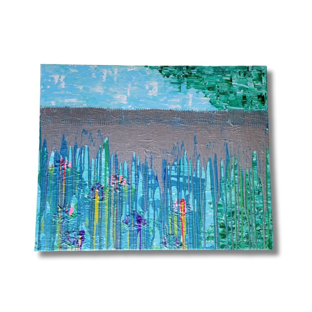Landscape Silver Abstract Acrylic Original Painting 30" X 24" by ...