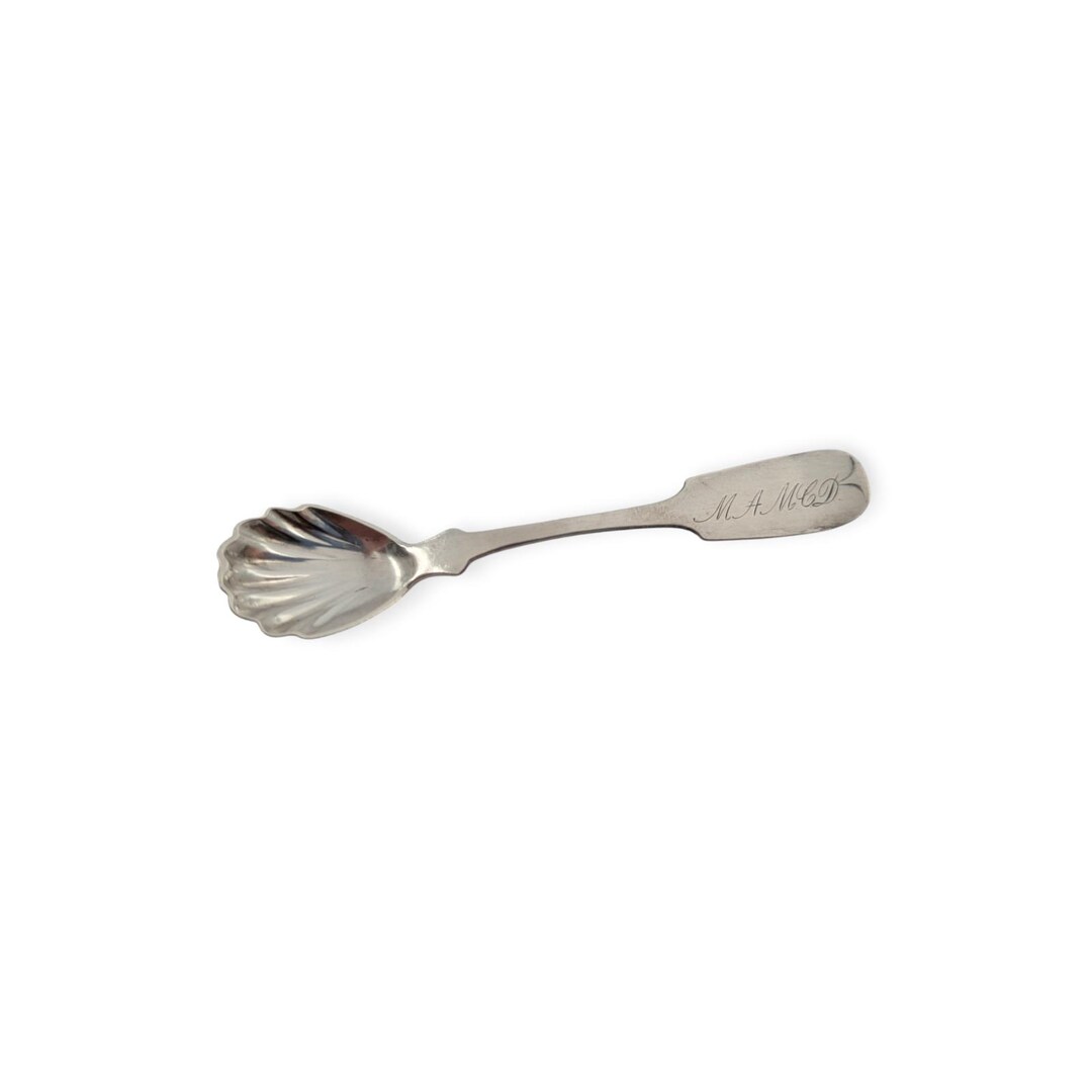 Master Salt Spoon With Shell Bowl - Coin Silver Flatware Silverware 3 5 ...
