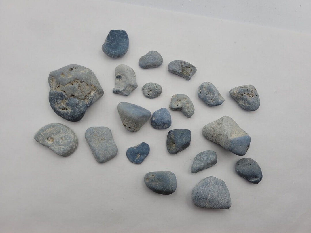 20 Pieces of Leland Blue Stone Mineral Slag Glass From Lake Michigan ...