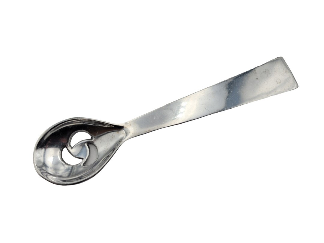 Dansk Aluminum Large Silver Pierced Serving Spoon With Ridges 11 1/4 ...