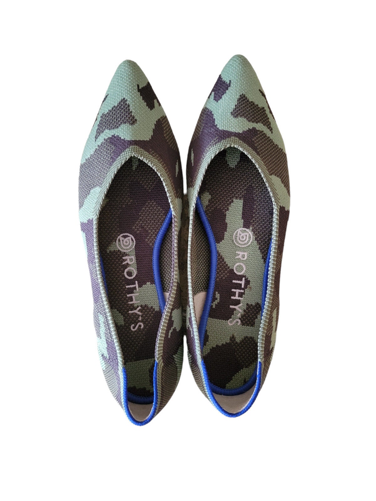 Rothys 'the Point' Olive Camouflage Camo Women's Pointed Ballet Flats ...