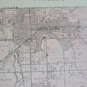 Vintage 1921 Atlas Plat Map ~ Whitewater Township Walworth County ...