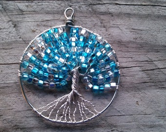 Blue Tree of Life Pendant - Etsy