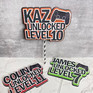 Video Game Cake Topper, Level Unlocked Cake Topper Video Game Birthday ...