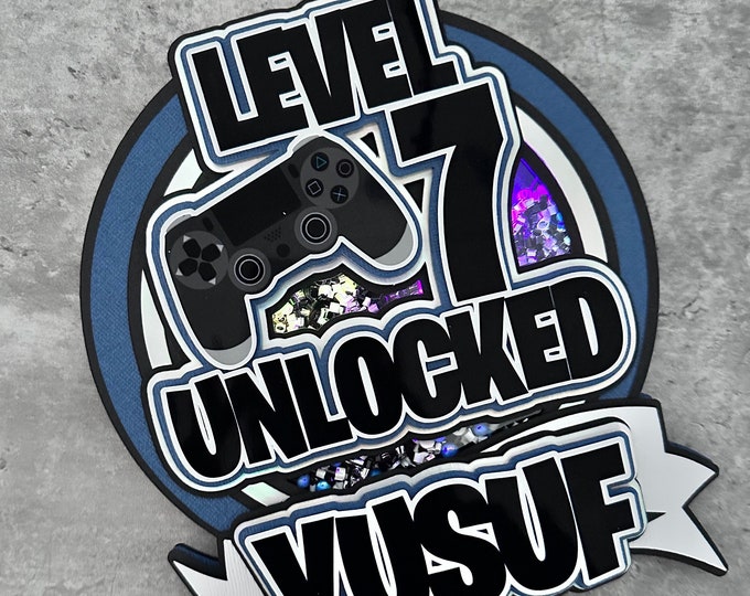 Video Game Cake Topper, Gamer Party, Level up Birthday Decor - Etsy