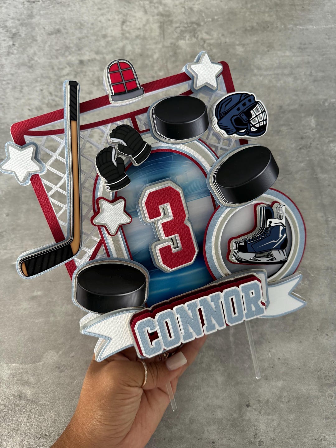 Hockey Cake Topper, Hockey Birthday Cake Topper, Sports Cake Topper - Etsy