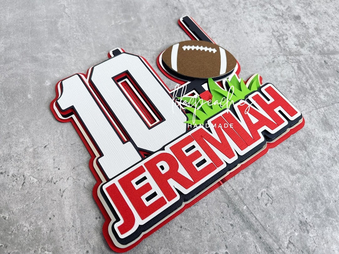 Football Birthday Cake Topper: Custom Sports Party Decoration - Etsy