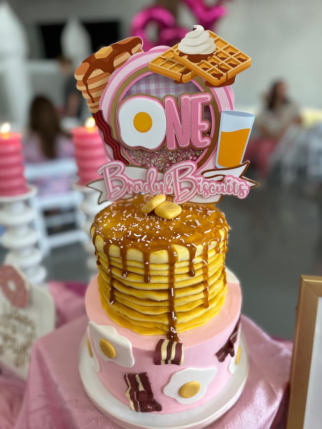 Pancakes & Pajamas Cake Topper: Breakfast Birthday Party Decor - Etsy