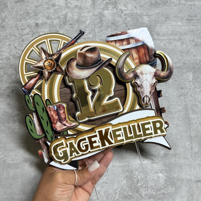 Western Cake Topper - Etsy