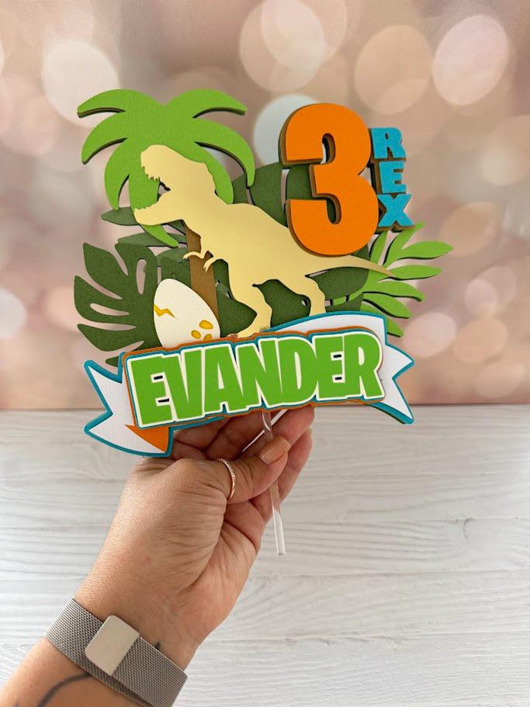 3rex Dinosaur Birthday Cake Topper: Party Decor - Etsy