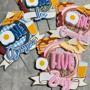 Pancakes & Pajamas Cake Topper: Breakfast Birthday Party Decor - Etsy