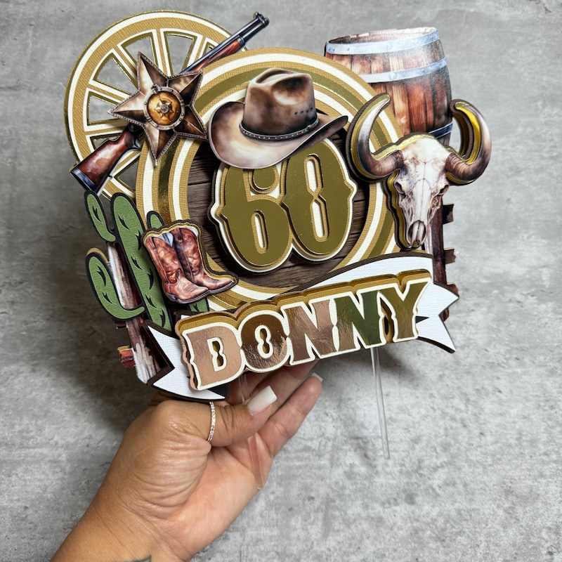 Western Cake Topper - Etsy
