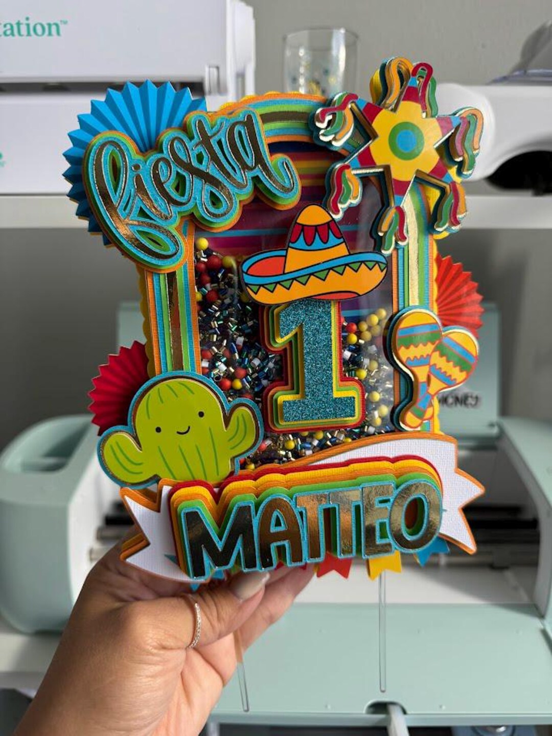 Fiesta Birthday Cake Topper: Colorful Party Decor - Etsy