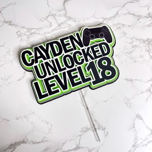 Video Game Cake Topper, Level Unlocked Cake Topper Video Game Birthday ...