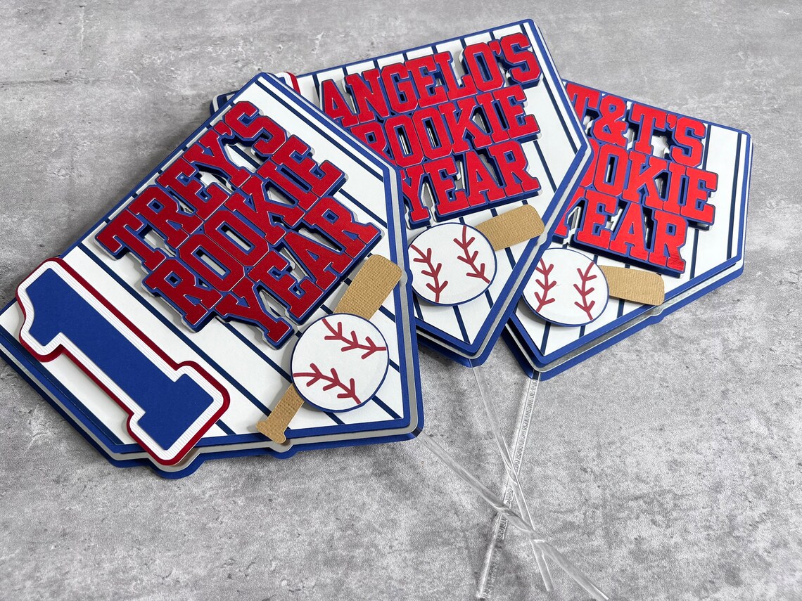 Baseball Birthday Cake Topper Rookie of the Year First - Etsy