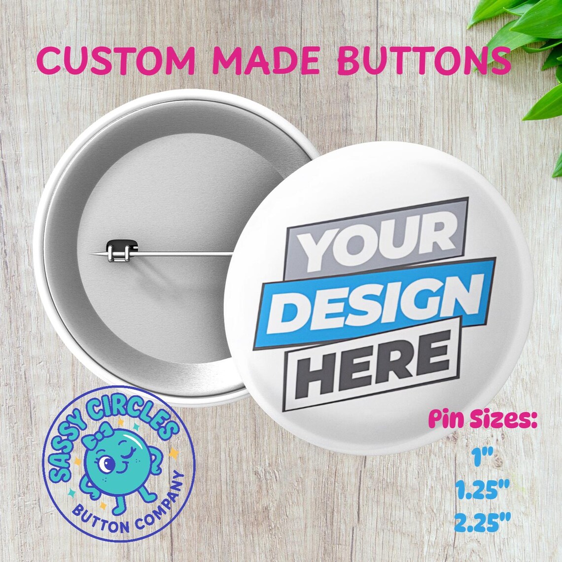 Custom Made Buttons by Sassy Circles - Etsy
