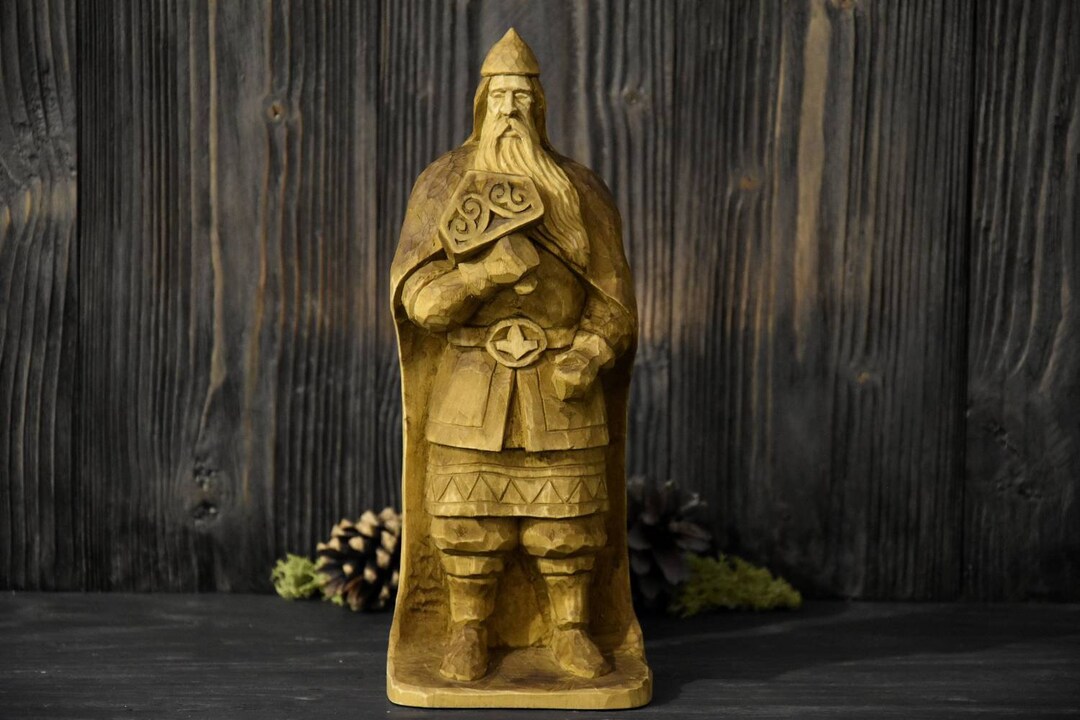 Wooden Statue of Nordic God Thor, Norse Mythology, Pagans Altar Decor ...