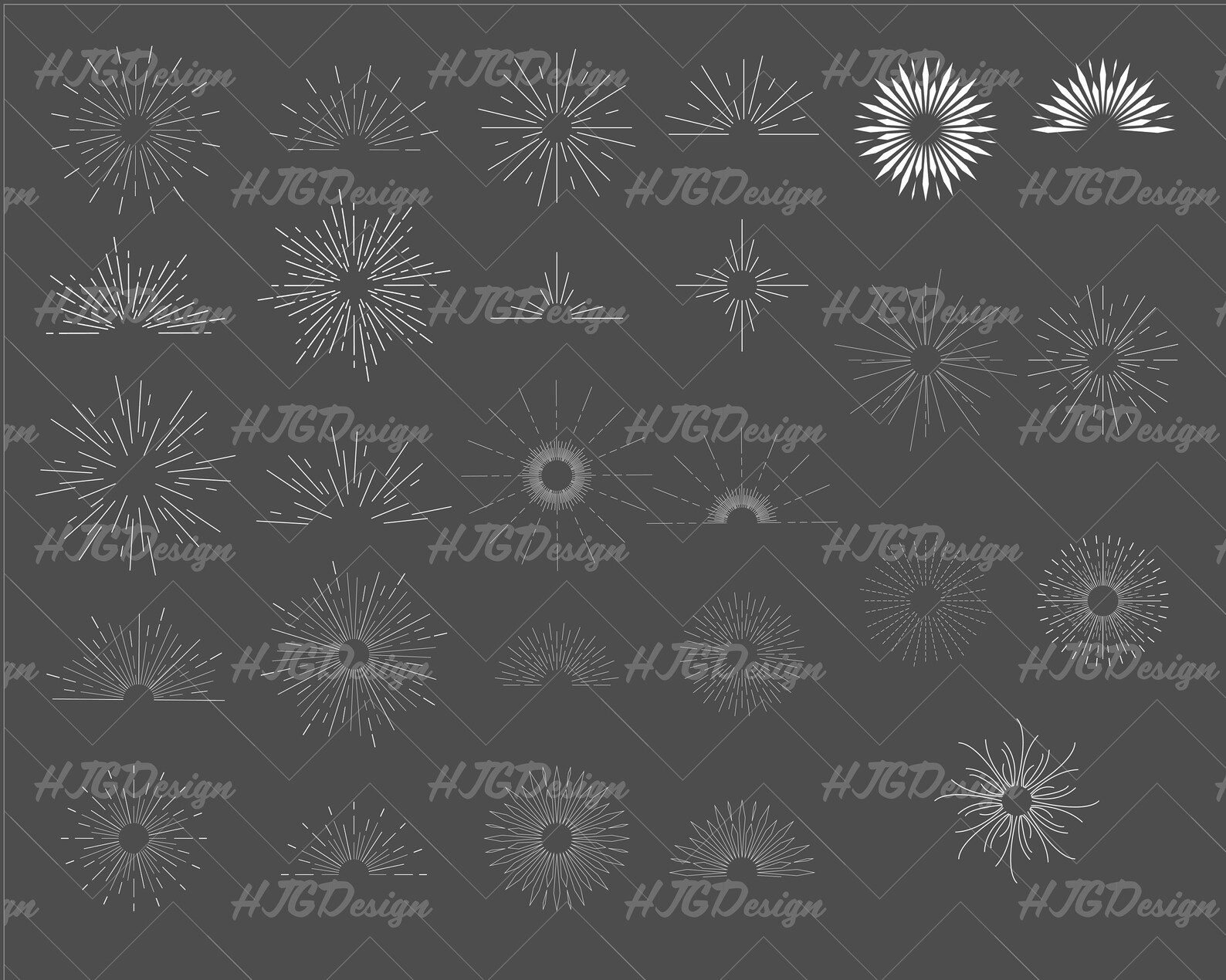Set of 15 Vector Starburst Elements Ai Eps Png Instant Download - Etsy