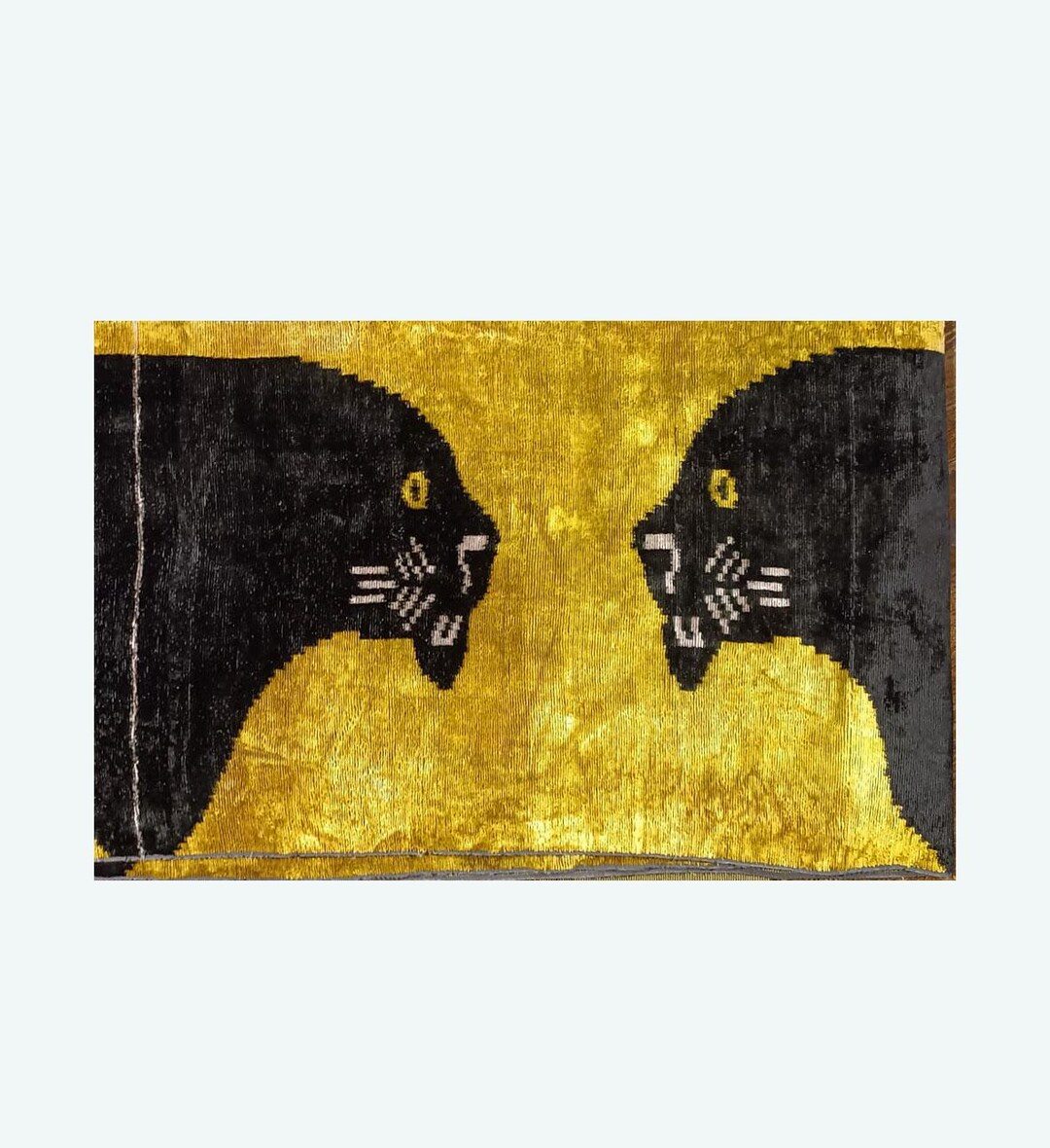 Black Panthers Velvet Fabric, Jaguar Fabric, 16" Width Fabric, Ikat ...