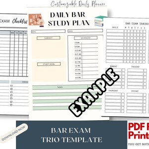 2023 Bar Exam Checklist, Daily Planner and Progress Tracker Studying ...