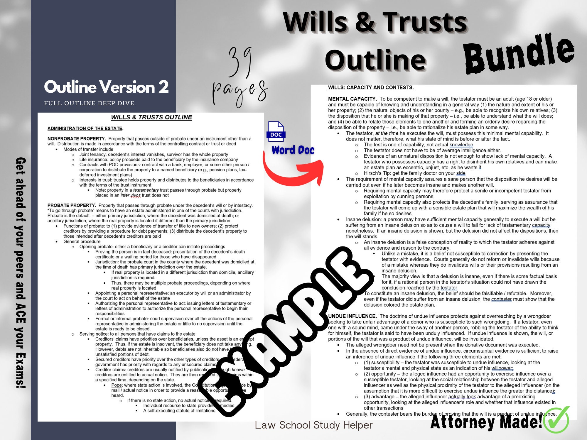 Wills and Trusts Law School Study Bundle | 4-part Bundle: 2 Outlines ...