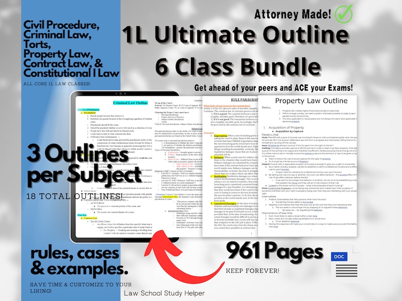 1L Law School Outline Bundle | 6 Core Subjects (digital Download) - Etsy