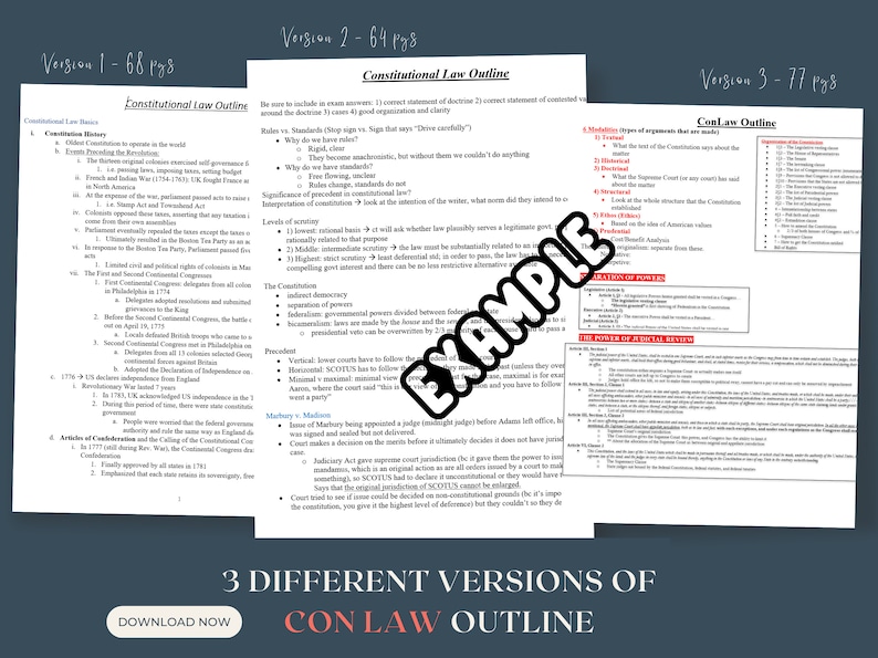1L Law School Outline Bundle | 6 Subjects | 18 Word Doc Outlines (961 ...