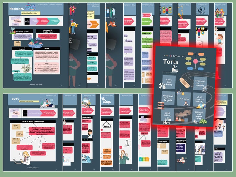 1L TORTS Visual Outline | 75-page PDF | 2025 Edition - Etsy