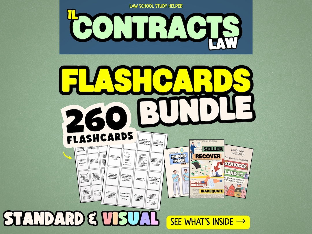 1L Contracts Flashcards | Law School Exam Prep (fillable PDF) - Etsy