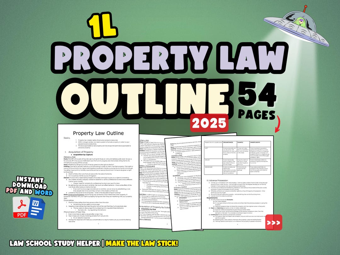 1L PROPERTY Law Outline | 54 Pages of Detailed Rules, Key Cases and ...