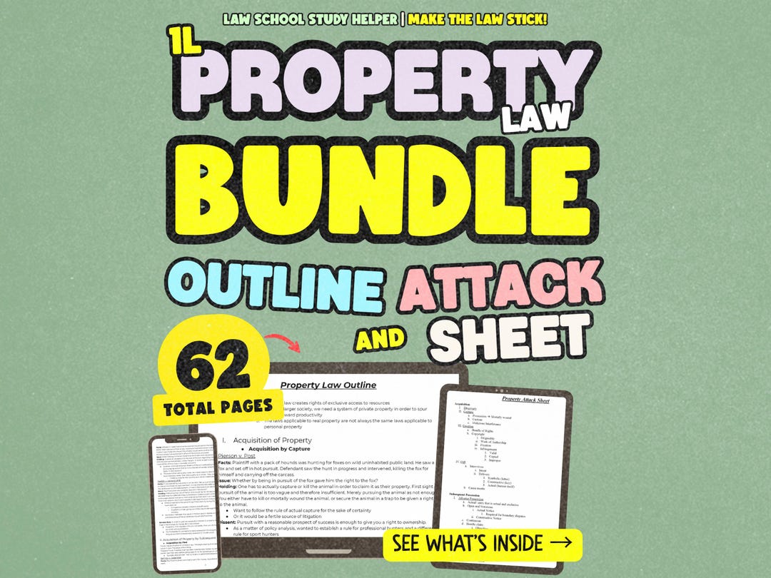 1L PROPERTY Outline + Attack Sheet BUNDLE | 64 Pages | Instant Download ...
