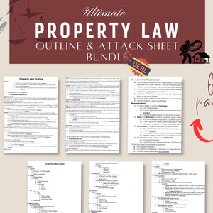 2023 1L Real Property Outline and Attack Sheet Study Bundle: Property ...