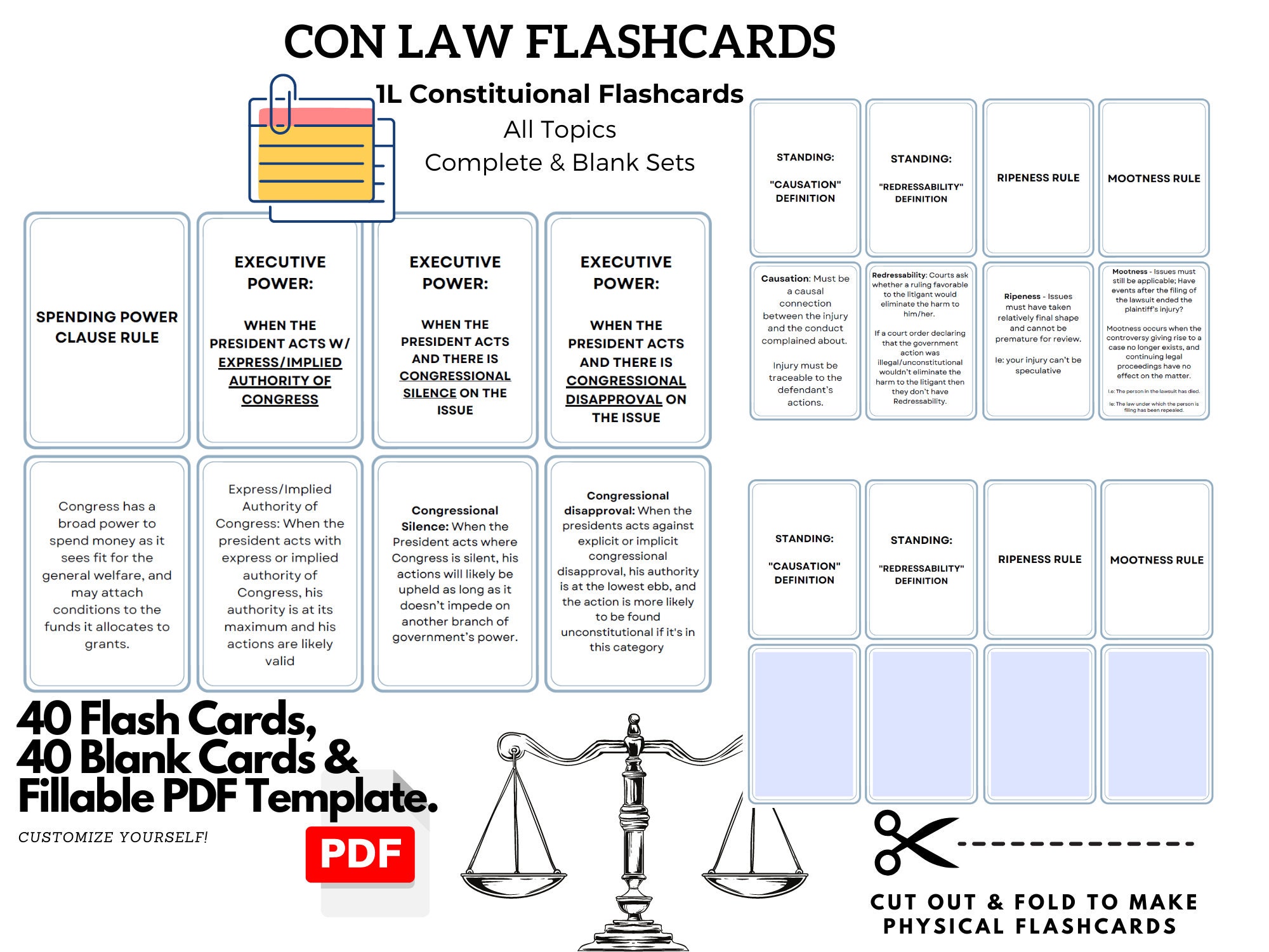 2023 Constitutional Law Flashcards: the 1L Con Law Study Aid to Ace ...