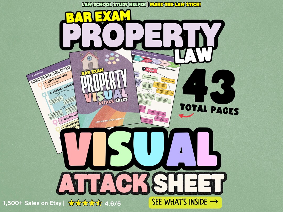 Property Law Bar Exam Attack Sheet | Visual Flowcharts & Checklists ...