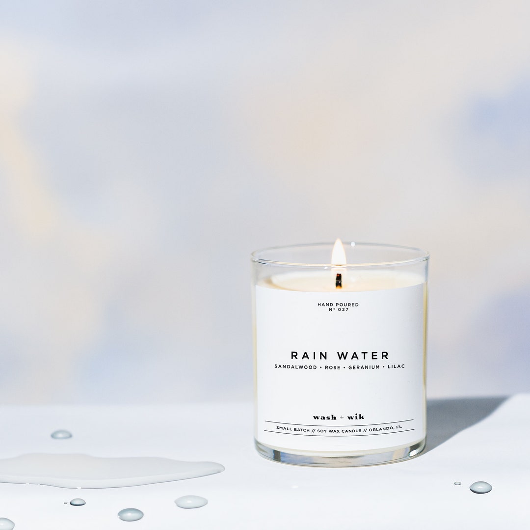 Rain Water Soy Wax Candle | Sandalwood | Rainy Day | Citrus | Scented ...