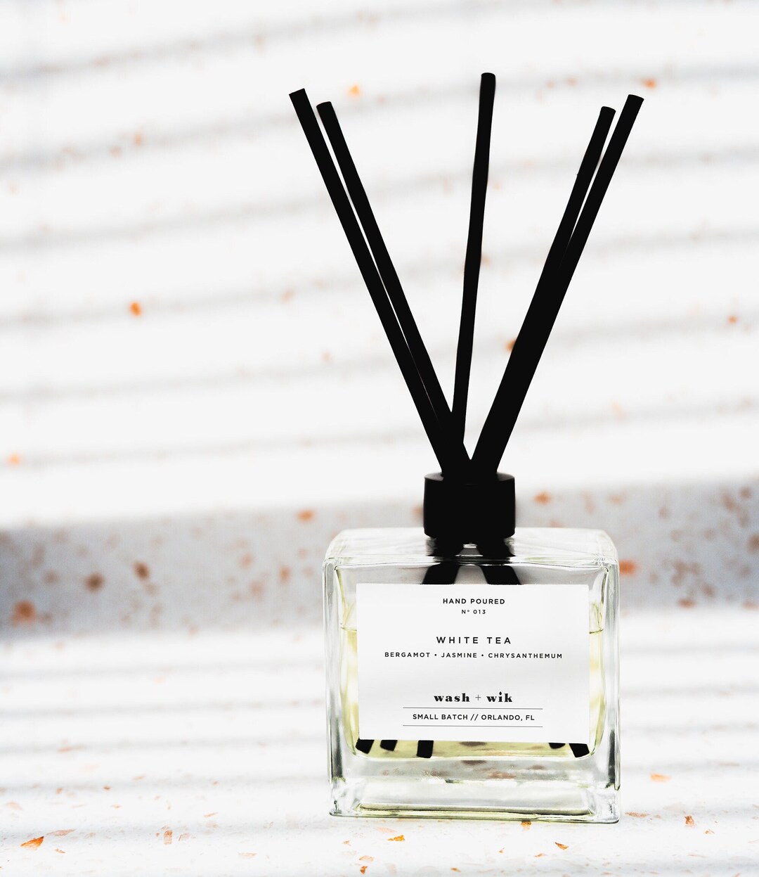 White Tea | Reed Diffuser | Clear Bottle With Reeds | Diffuser Oil Set ...