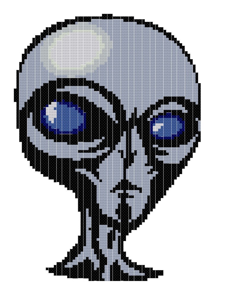 PDF Alien Head Cross Stitch Pattern - Etsy