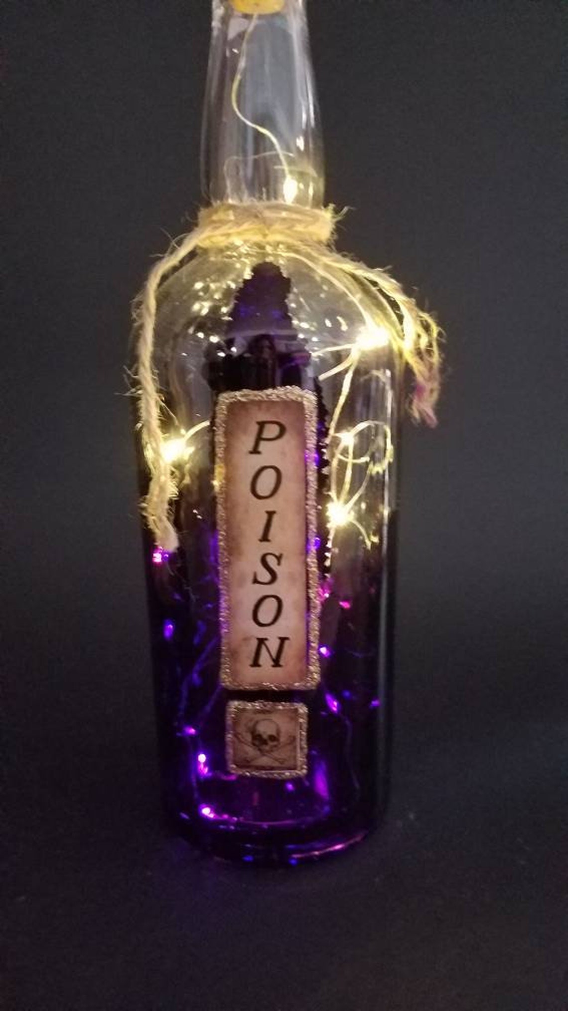 Halloween Decor Poison Prop Bottle with Fairy Lights | Etsy