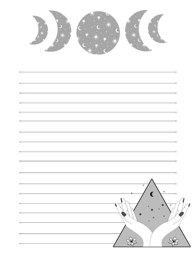Witchy Printable Stationery Paper, Add to Notebooks and Grimoires - Etsy