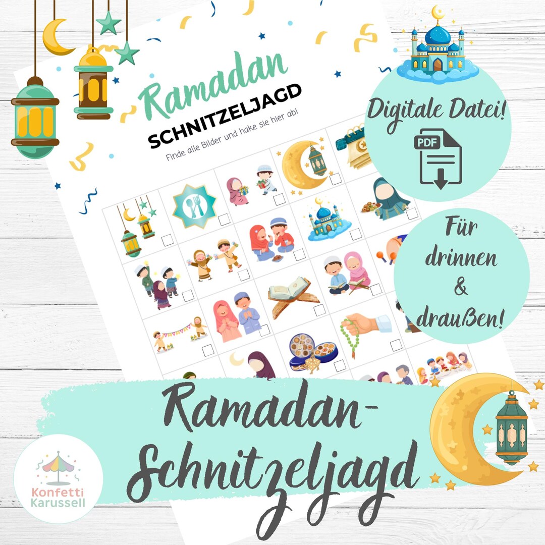 Ramadan Scavenger Hunt for Kids | Ramadan Treasure Hunt Printable Game ...