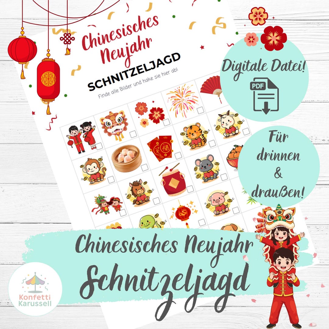 Chinese New Year Scavenger Hunt | Printable Treasure Hunt Game for Kids ...