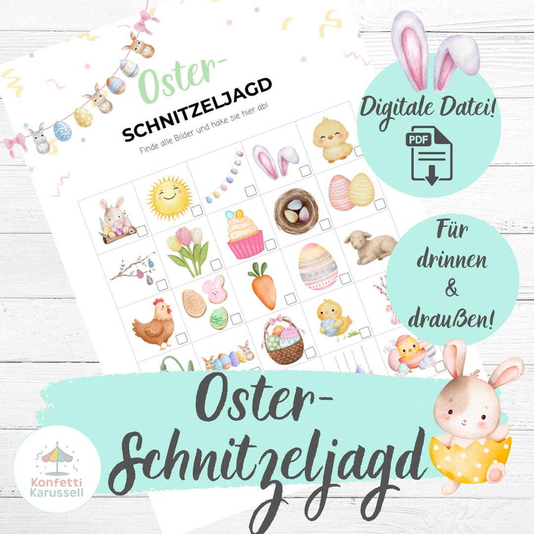 Easter Scavenger Hunt Indoor | Treasure Hunt for Kids | Printable ...