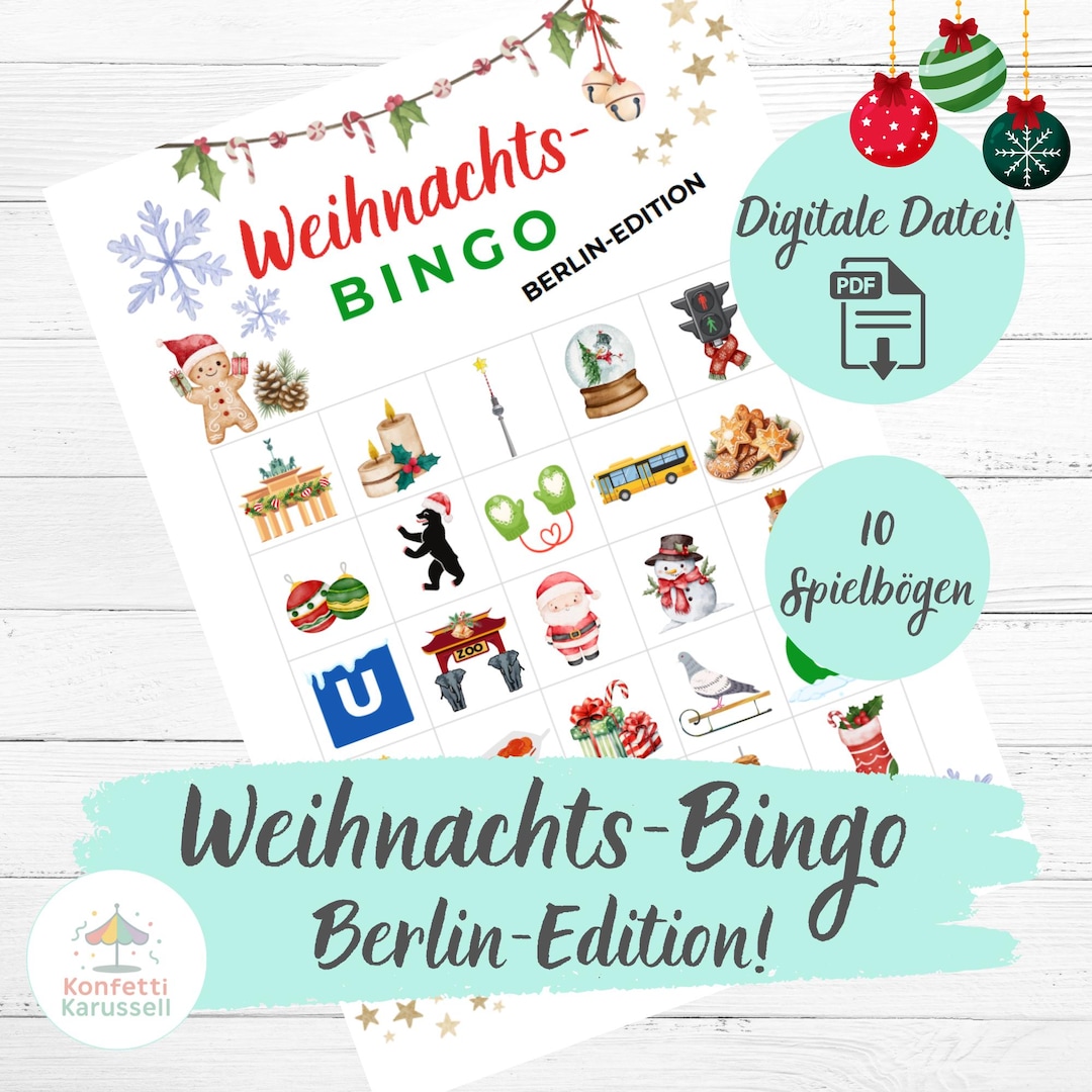 Christmas Bingo for Kids - Berlin Edition | Printable City Bingo as an ...
