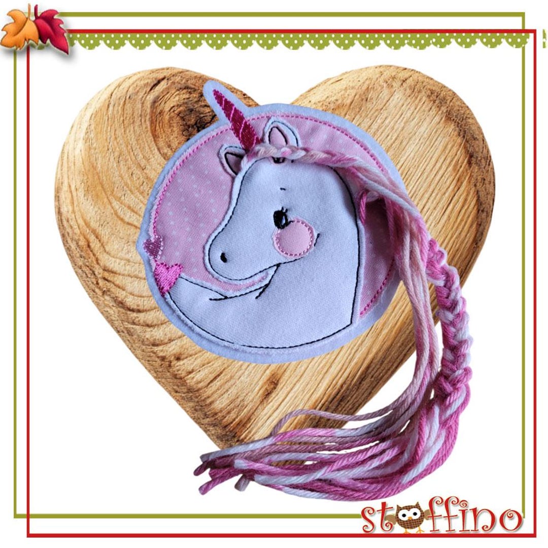 Application Unicorn With Woolly Mane Pony Patch Button for School Cone ...